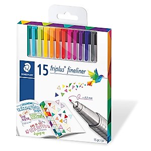 Staedtler 334 Triplus Fineliner Superfine Point Pens, 0.3 Mm, Assorted Colours,