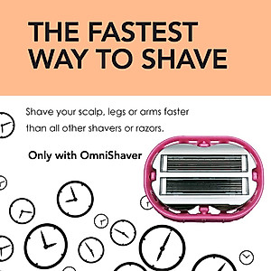 Premium Omnishaver - Pink - The Fastest Way to Shave Head, Legs, Arms, Body| An Alternative to Disposable Shaving Razors Self Cleans & Strops During Use with Durable Blade| Bald Head Shaver for Women