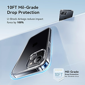 CASEKOO for iPhone 15 Case Crystal Clear, [Never Yellow Technology] [10FT Mil-Grade Protection] Transparent Slim Cover Women Men 15 Phone Case 6.1 Inch 2023, Clear