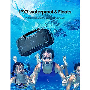 Portable Wireless Bluetooth Speaker, 40W (60W Peak) Loud Sound IPX7 Waterproof Speakers, 32H Playtime, Outdoor Speaker, Rich Bass, BT 5.0, TWS Pairing, Built-in Mic, for Party, Pool, Beach, Gifts