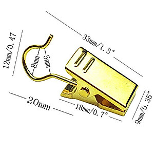 Hyamass 50pcs Metal Hook Clips Hanging Curtain Clip Hanger Wire Holder Home Decoration, Photos, Art Craft Display (Light Gold)