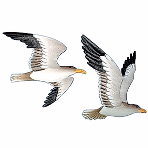 Beachcombers 2 Metal Flying Gull Wall Plaques