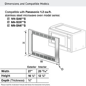 Panasonic NN-TK621SS 27-inch Trim Kit for 1.2 cu ft Microwave Ovens, 1.2cft, Stainless Steel