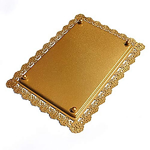 Set of 2 Rectangle Cupcake Stand Iron Cake Holder Dessert Candy Display for Wedding Birthday Party Baby Shower Bar Gold