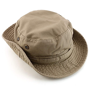 Armycrew Big Oversized Jungle Boonie Bucket Hat with Chin String Fits Upto XXXL - Khaki - 2XL-3XL