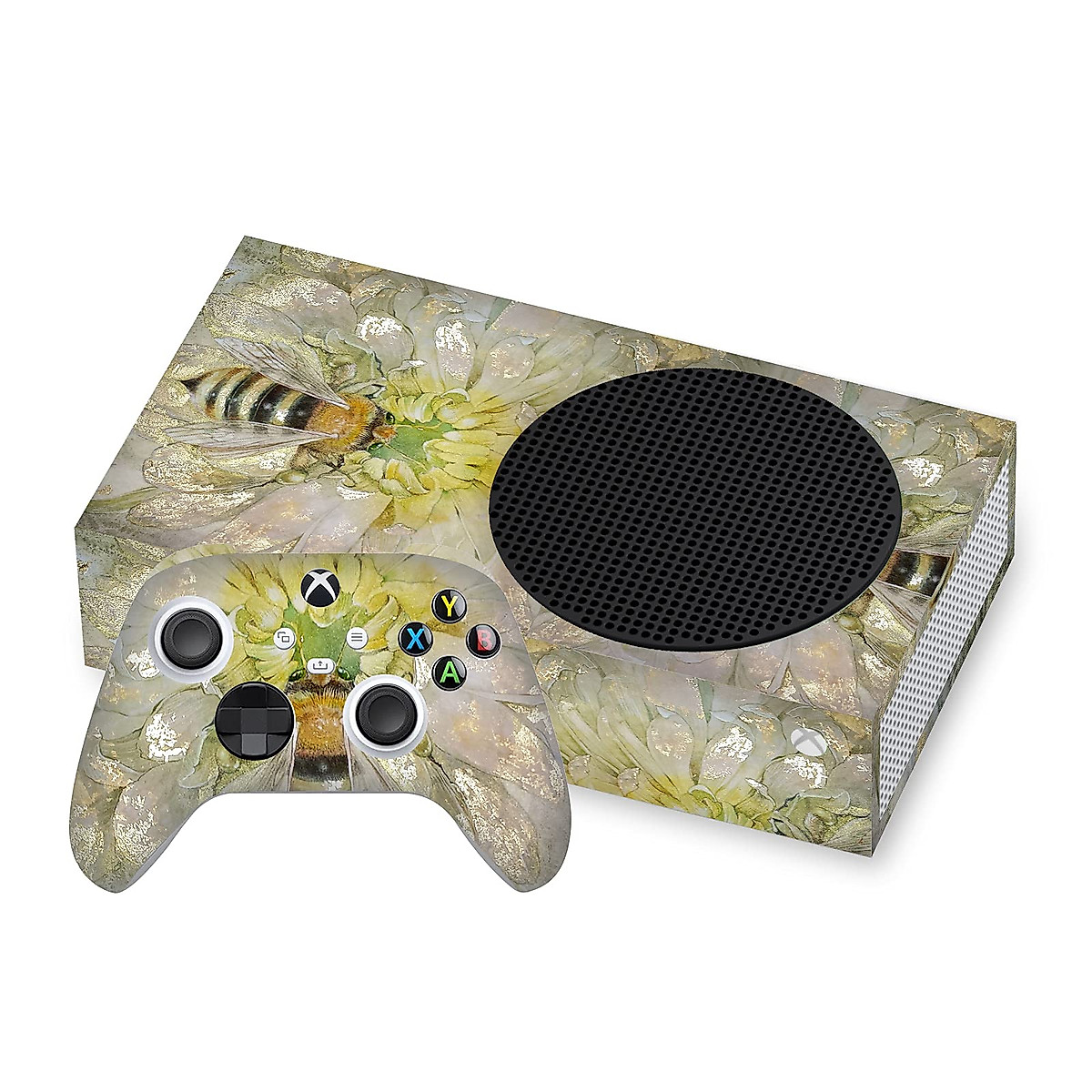 Head Case Designs Officially Licensed Stephanie Law Bee Art Mix Vinyl Sticker Gaming Skin Decal Cover Compatible With Xbox Series S Console and Controller Bundle