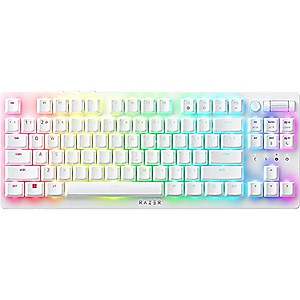 Razer DeathStalker V2 Pro TKL Wireless Gaming Keyboard: Low-Profile Optical Switches - Linear Red - HyperSpeed Wireless & Bluetooth 5.0-50 Hr Battery - Ultra-Durable Coated Keycaps - RGB - White