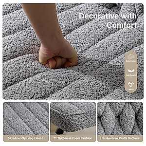 HForesty Criss Cross Legged Office Desk Chair with Wheels, Modern Armless Desk Chair with Wide Seat, Home Office Chair for Work, Meditation, Vanity, Grey