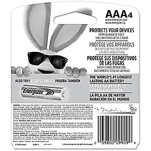 Energizer AAA Batteries, Max Triple A Alkaline, 4 Count (Pack of 5)