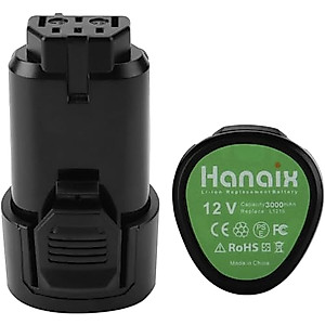 Hanaix 12V 3.0Ah Li-ion Replacement Battery for Ridgid R82007 R82009 R82048 R82049 AC82008 AC82049 130188001 130219001 130446011 for Ridgid 12v Battery
