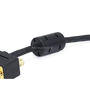Monoprice 1.5ft Ultra Slim SVGA Super VGA 30/32AWG M/M Monitor Cable w/ ferrites (Gold Plated Connector)