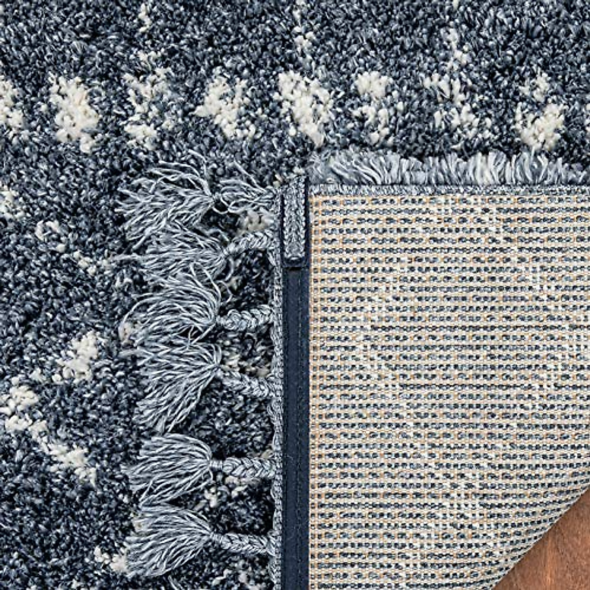 Well Woven Bissi Blue Super Thick & Soft Moroccan Shag Area Rug 5x7 (5'3" x 7'3")