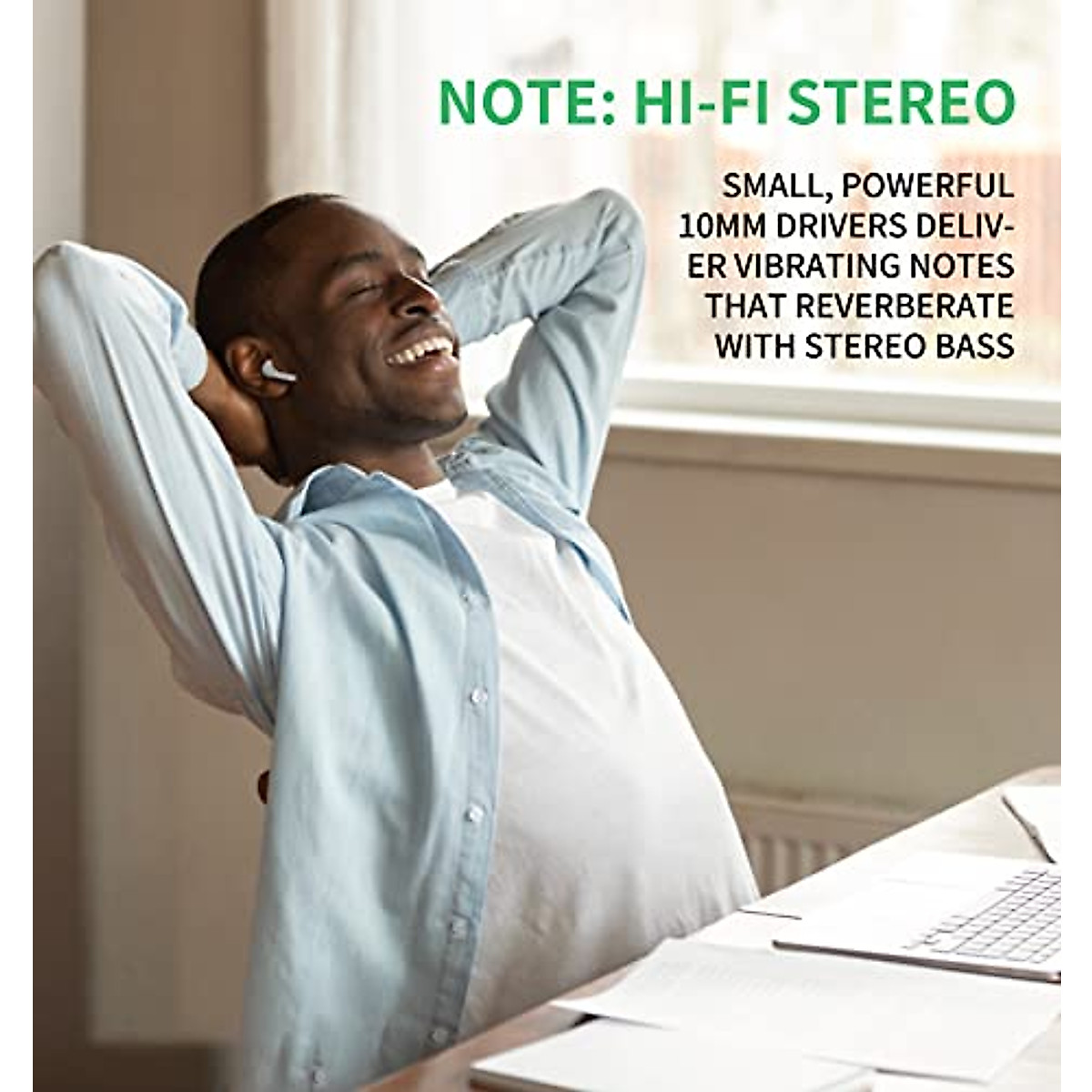 Tikgram True Wireless Earbuds - TWS Headphones - Earbuds with Charging Case - Microphone - Miniature Small Headphones for Sports Work, Study, Travel, at School