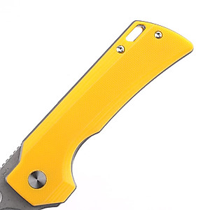 JEABROTHER outdoor folding pocket knife, with 2.6 inch 14C28N blade, G10 handle, steel clip, EDC overturning utility knife, used for hunting, camping, hiking and fishing