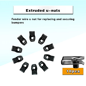 yvshy 35 PCS Car Engine Under Cover Splash Shield Guard Bolts, Bumper Fender Liner Push-Pull Fastening Rivet Clips, Metal U-Clip Retainers Kit, Universal Fastening Accessories for Most Cars (Black)