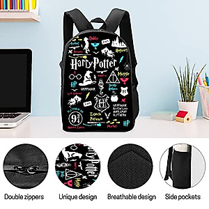 Ynxhroe Travel Backpack 17 Inch School Backpack Fashion Hiking Backpack Insulated Lunch Bag Pencil Pouch Set 3 Piece for Kids Gifts
