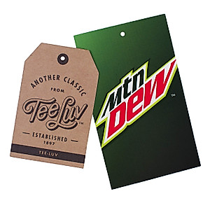 Tee Luv Men's MTN Dew Racecar T-Shirt - Mountain Dew Soda Logo Racing Shirt, Black, M