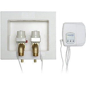 FloodStop Washing Machine Leak Detector Kit with Automatic Water Shut-Off and Visual/Audible Alarms, 3/4" 90deg, Hot & Cold Valves