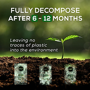 ANECO 100% Home Compostable Food Waste Bags (1.6 Gallon Trash Bags, 50 Count), Small Kitchen Compost Bags for Countertop Bin, Certified by BPI (ASTM D6400), TUV Austria & OK Compost Home