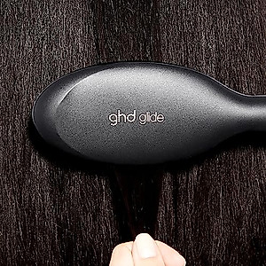 ghd Glide Hot Air Hair Brush ― Professional Smoothing Blow Dryer, Ceramic Hair Straightener, Styler, and Blow Dry Brush ― Black