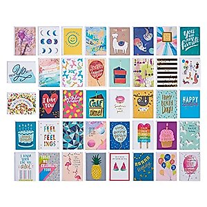 American Greetings Deluxe Birthday Card Assortment, Bright & Cheerful (40-Count)