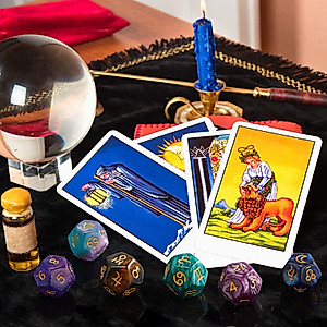 Kasyat 18 Pieces Astrology Dice Astrological Dice 12-Sided Tarot Dice Resin Polyhedral Pearl Pattern Dice for Divination Astrology Tarot Cards Accessory