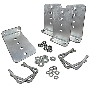4 Pack 8" Galvanized L-Type Bunk Bracket Kit for Boat Trailer, fits 3x3 Cross Members, Heavy Duty (4 Pack)