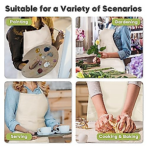 CONDA 100% Cotton Canvas Professional Bib Apron With 3 Pockets for Women Men Adults,Waterproof,Natural 31inch By 27inch