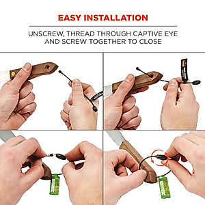 Ergodyne Squids 3708 Wire Cable Loop Tool Tethering Attachment, Screw Gate Opening, Weight Rating 3lbs, 6-Pack