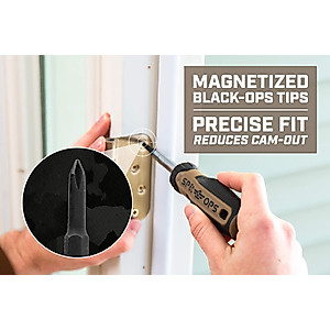 Spec Ops Tools Multi-Bit Screwdriver, 6-in-1, Magnetized Double-Sided Bits, Cr-Mo Steel Shaft, 3% Donated to Veterans