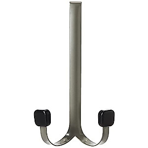 Amazon Basics Over-the-Door Double Hanger Hooks, Silver Nickel