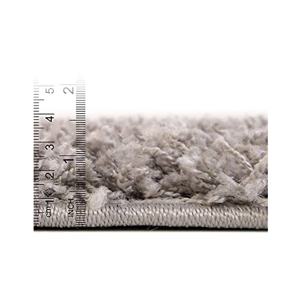 Rugs.com - Über Cozy Solid Shag Collection Rug – 6' x 9' Cloud Gray Shag Rug Perfect for Bedrooms, Dining Rooms, Living Rooms