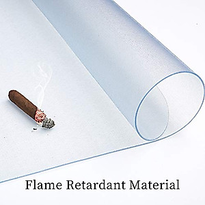 Large (53x45 inch) Vinyl Office Chair Mat for Hardwood Floor,Heavy Duty,HOMBYS Plastic Floor Mat for Office Chair and Computer Desk,Easy Rolling for Gaming Chairs ,Clear, Flat Without Smell