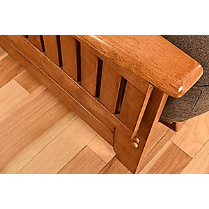 Kodiak Furniture Phoenix Futon in Barbados Finish, Full, Suede Peat