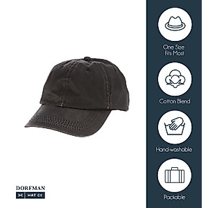 Dorfman Pacific Co. Men's Forever Weathered Cotton Cap, Black, One Size