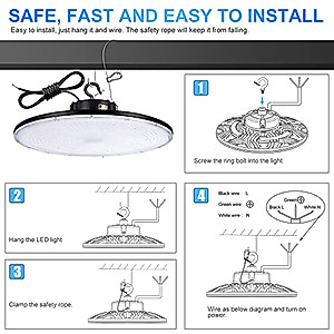 BBESTLED 240W LED High Bay Light, Warehouse Light 0-10V Dimmable 5000K Daylight 36,000LM UFO High Bay Light[1000W MH/HPS Equivalent] for Factory Warehouse UL&DLC Listed AC100-277V Updated Version