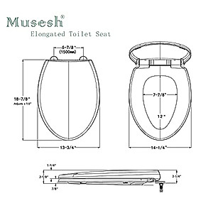 Musesh Elongated Toilet Seat Slow Close Green Ink Abstract Marble Colorful Soft Close Toilet Seat Cover Replacement Toilet Seat Removable Toilet Seat 1 Pack