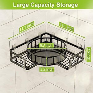 Lincordor Rotating Shower Caddy Corner, Stainless Steel Lazy Susan Turntable Shower Corner Shelf, Rustproof Spinning Bathroom Shower Organizer
