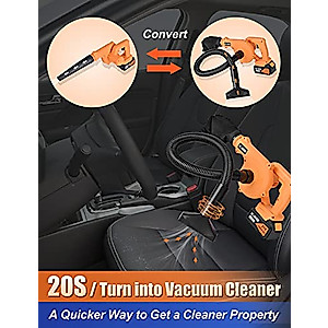 Blower Cordless，with 21V 4.0 Ah Lithium Battery Powered , 2 in 1 Sweeper & Vacuum for Clearing Dust,,Car Vacuum, Patio/Deck/Garden Cleaning, Garage Dusting