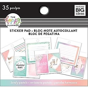 Me & My Big Ideas The Happy Planner Sticker Pad, Tiny, Lovely Pastels 35 Count