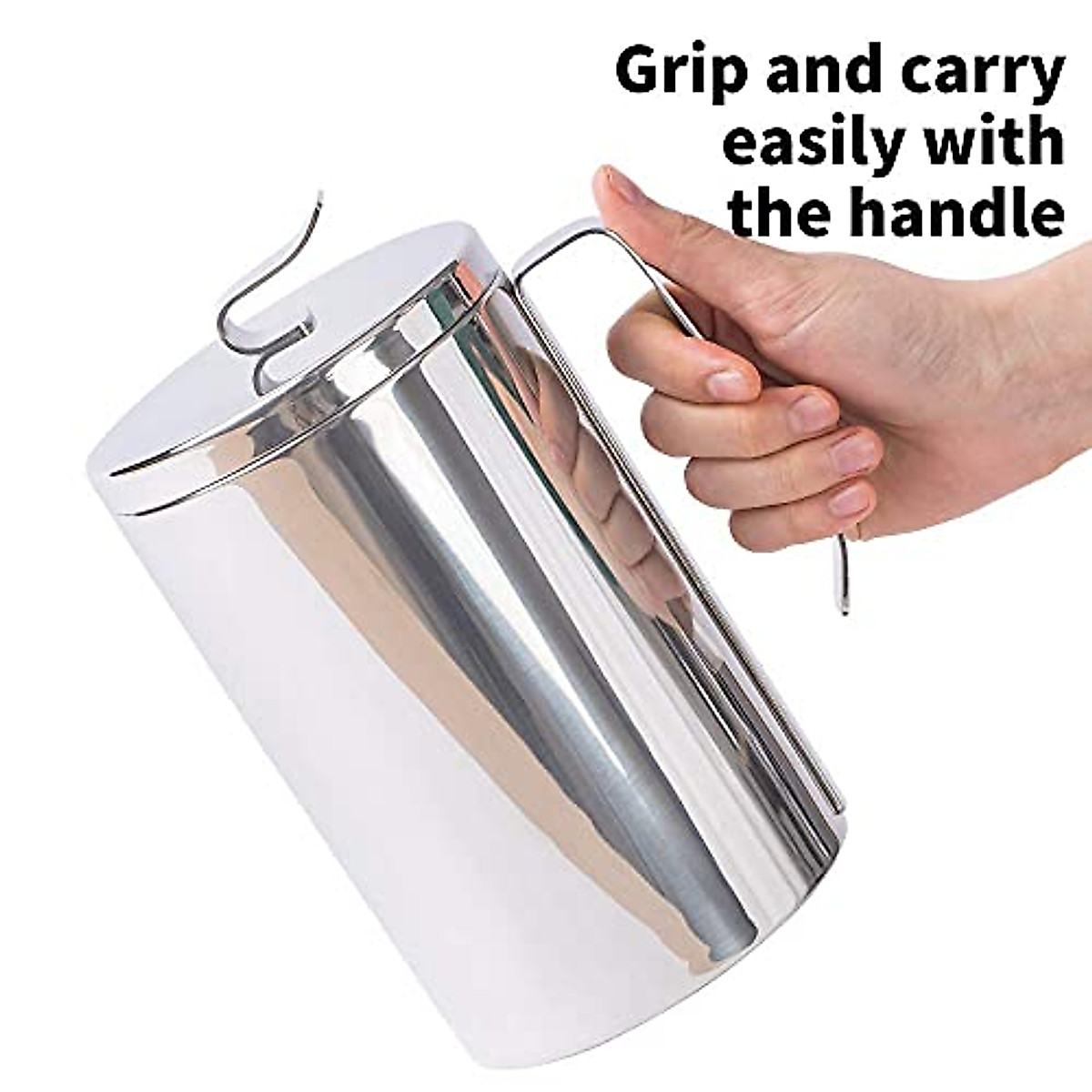 JOE&LEAH Kitchen Stainless Steel Compost Bin (0.92 Gallon) - Premium 304 Rust-Resistant Composter countertop bin with Metal lid Bucket Pail Indoor Outdoor Table Food Waste Scrap Mini Small Large Bag