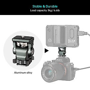 Field Monitor Holder Mount with Cold Shoe 1/4 Screw for 5 inch and 7 inch Monitor, LCD Field Monitor, LED Lights, Flash, Microphone, Gopro, Action Cam，Swivel and Tilt…