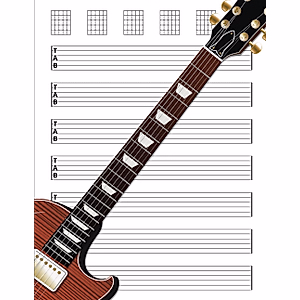 Guitar Tab Notebook: Blank Guitar Tablature Writing Paper with Chord Fingering Charts