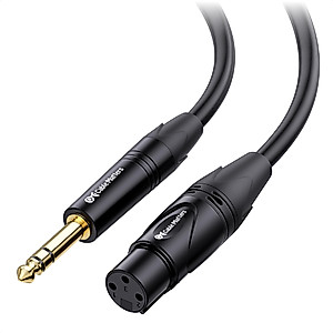 Cable Matters 2-Pack Premium XLR to XLR Microphone Cable 6 Feet & 1-Pack 6.35mm (1/4 Inch) TRS to XLR Cable