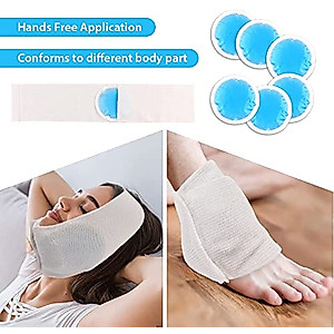 NEWGO Small Ice Packs for Injuries Reusable, 6 Pack Gel Cold Packs Round Hot Cold Compress with Cloth Backing & Sleeve for Pain Relief, Wisdom Teeth, Breastfeeding, Tired Eyes, Face, Headaches