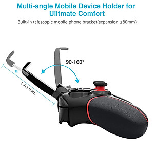 Sinfox Mobile Game Controller, 2.4G Wireless Gaming Controller, Dual-Vibration Bluetooth Game Controller Compatible with Android Phone/iOS 11.0-13.3.1/PC Windows7,8,10/TV Box/PS3/Tablets/Switch