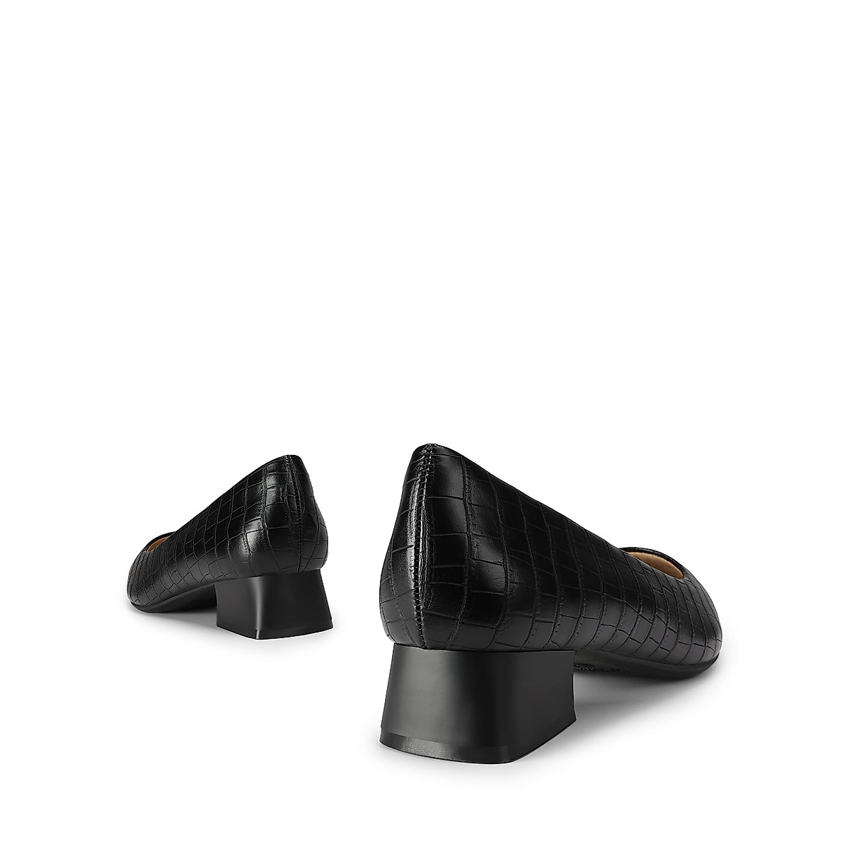 DREAM PAIRS Womens Adina Chunky Heels Closed Toe Low Block Work Shoes Pointed Toe Dress Comfortable Wedding Pumps, Black-Stone - 7.5 (SDPU2321W)