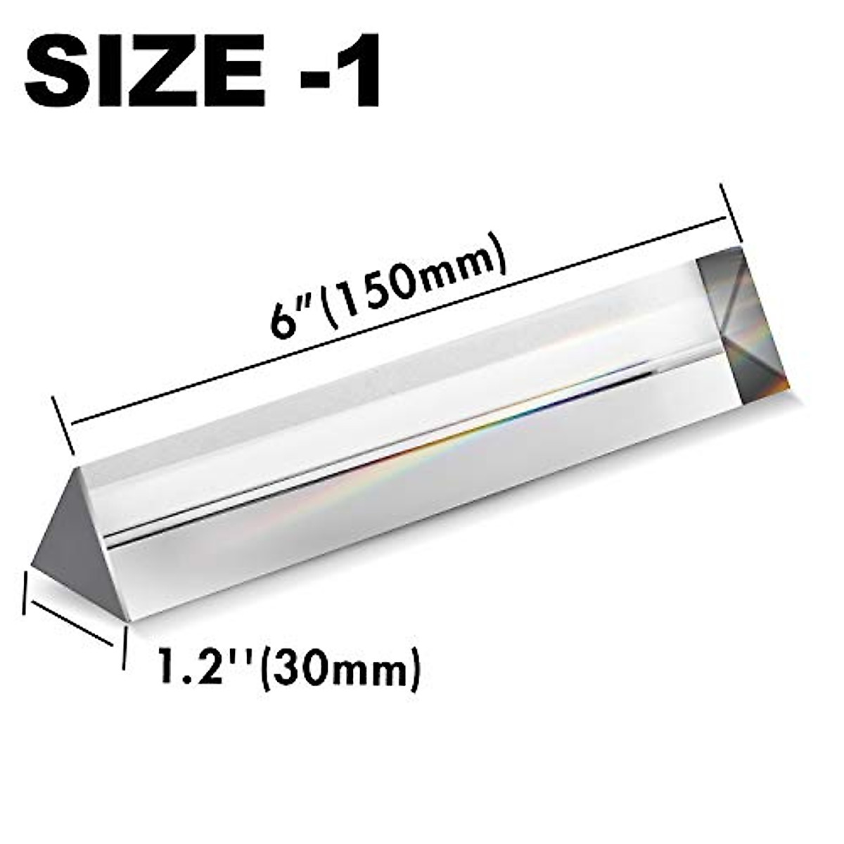 Young4us 2 Pack 6-inch Crystal Optical Glass Triangular Prism for Photography, Kids, Science, Teaching Light Spectrum, Physics and Taking Photos Pictures (Set of 2, 150mm)