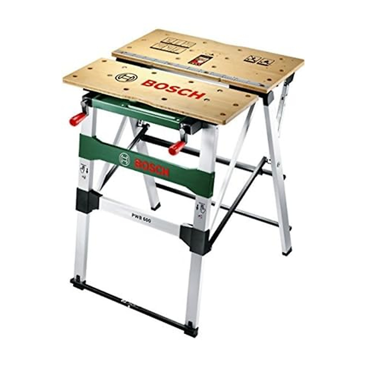 Bosch Work Bench PWB 600 (4 Blade Clamps, Cardboard Box, Max Load Capacity: 200 kg)