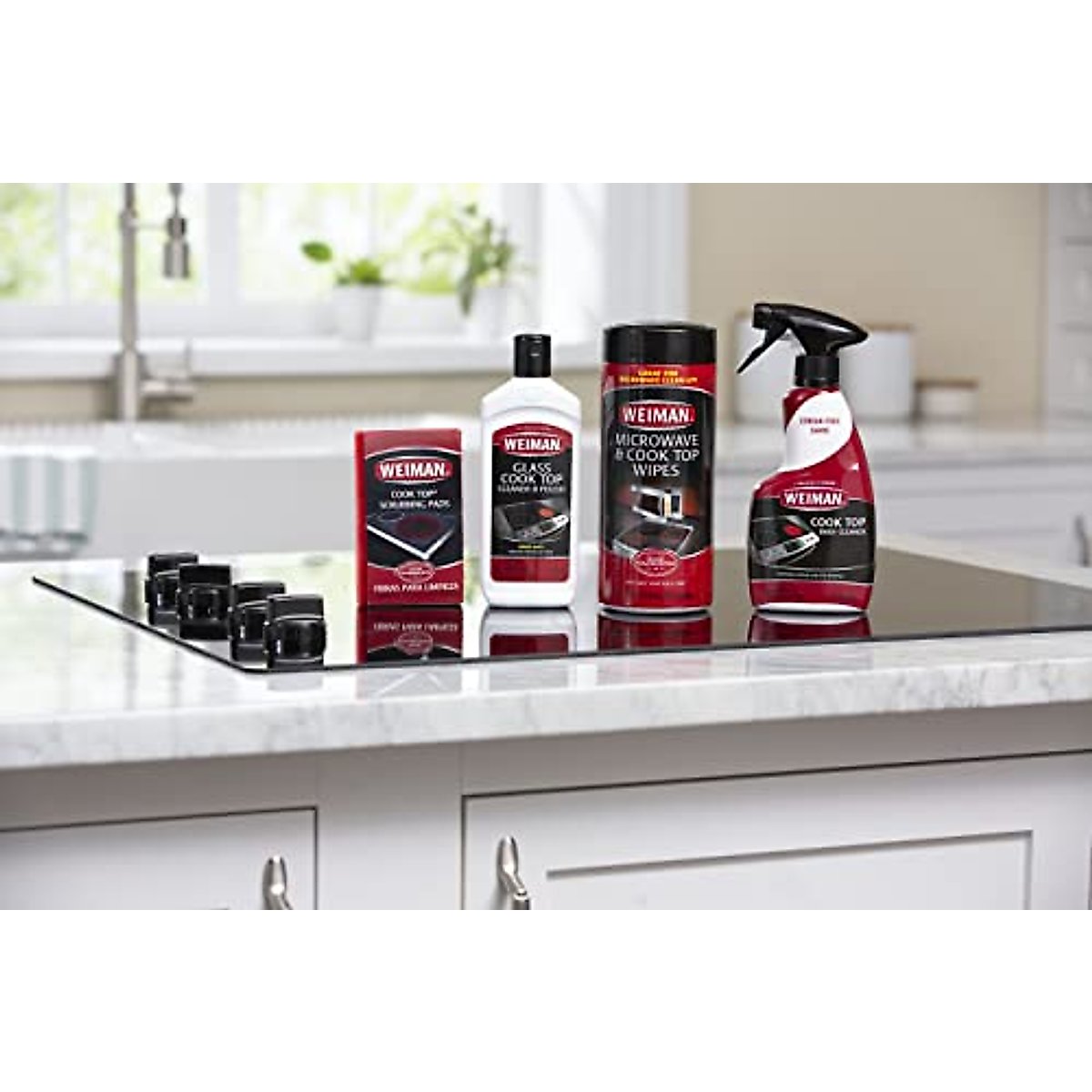 Weiman Cook Top Scrubbing Pads, 3 Count, 2 Pack Cuts Through the Toughest Stains - Scrubbing Pads Carefully Wipe Away Residue